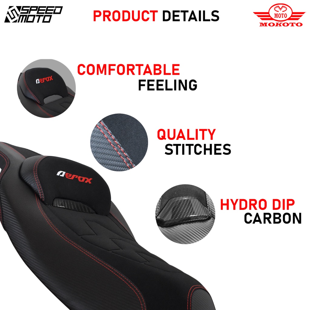 YAMAHA AEROX V1 CAMEL BACK SEAT ASSEMBLY WITH EMBROID LOGO AND CARBON ...
