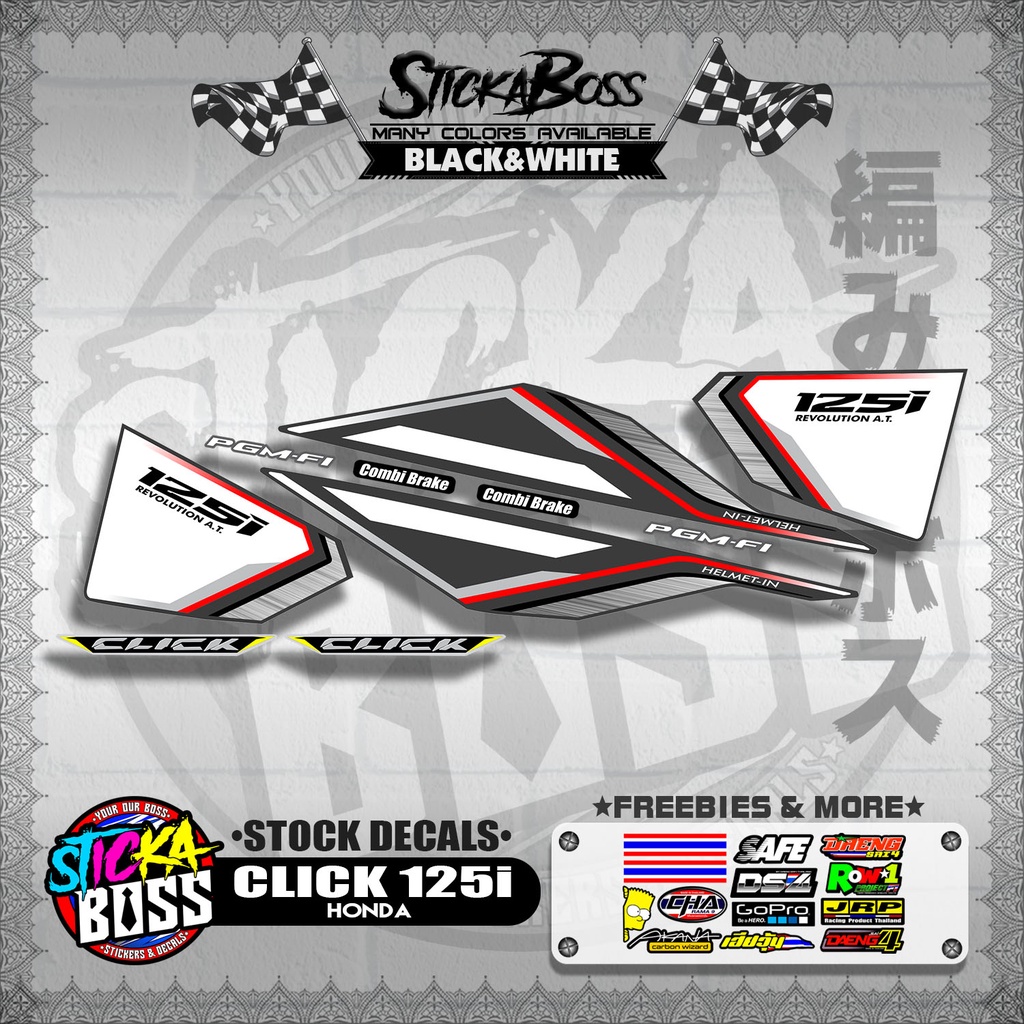 CLICK 125i V1 ( STOCK DECALS ) 【WITH FREEBIES】 | Shopee Philippines