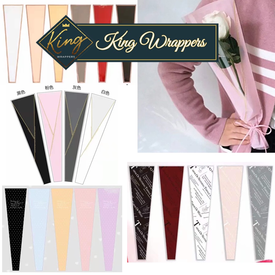 50pcs/pack Single Flower Plastic Bag Flower Wrapper | Shopee Philippines