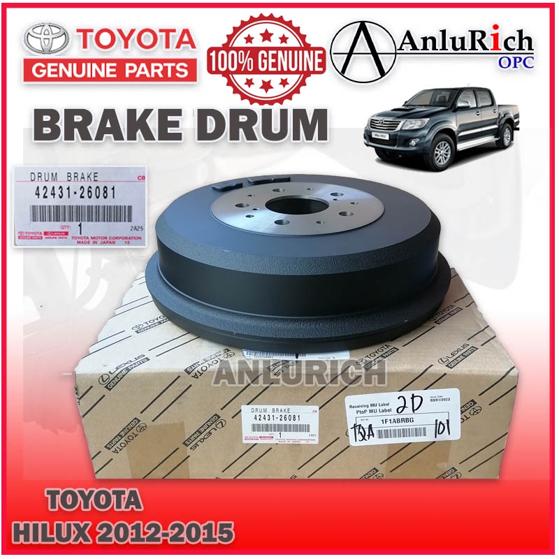 Brake Drum Rear Toyota Hilux 2012-2015 Genuine Toyota Part no: 42431 ...