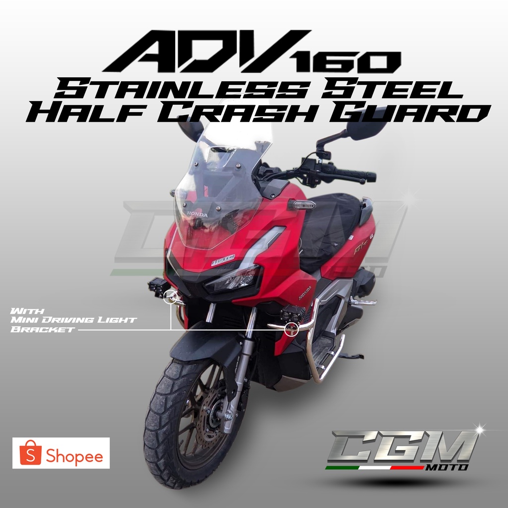 ADV 160 Full Armor Stainless Crash Guard• Stainless Half Crash Guard•TStainless op Box Bracket ...