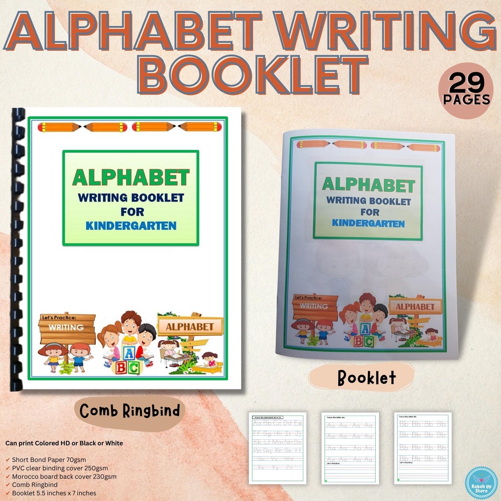 ALPHABET WRITING BOOKLET WORKBOOK TRACING LETTERS Preschool ...