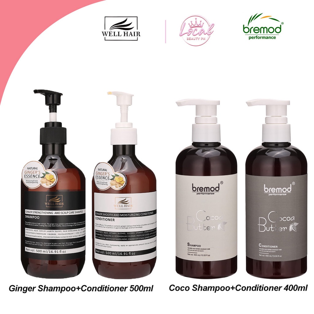 Bremod Hair Conditioner Shampoo 400ml Ginger Shampoo Conditioner Set
