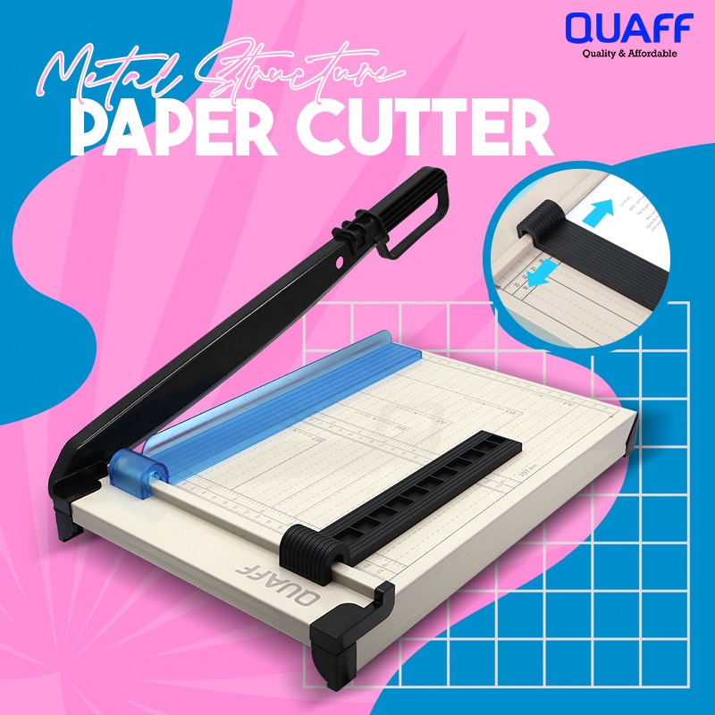 QUAFF Paper Cutter Metal Structure A4 Size with Adjuster & Stopper ...