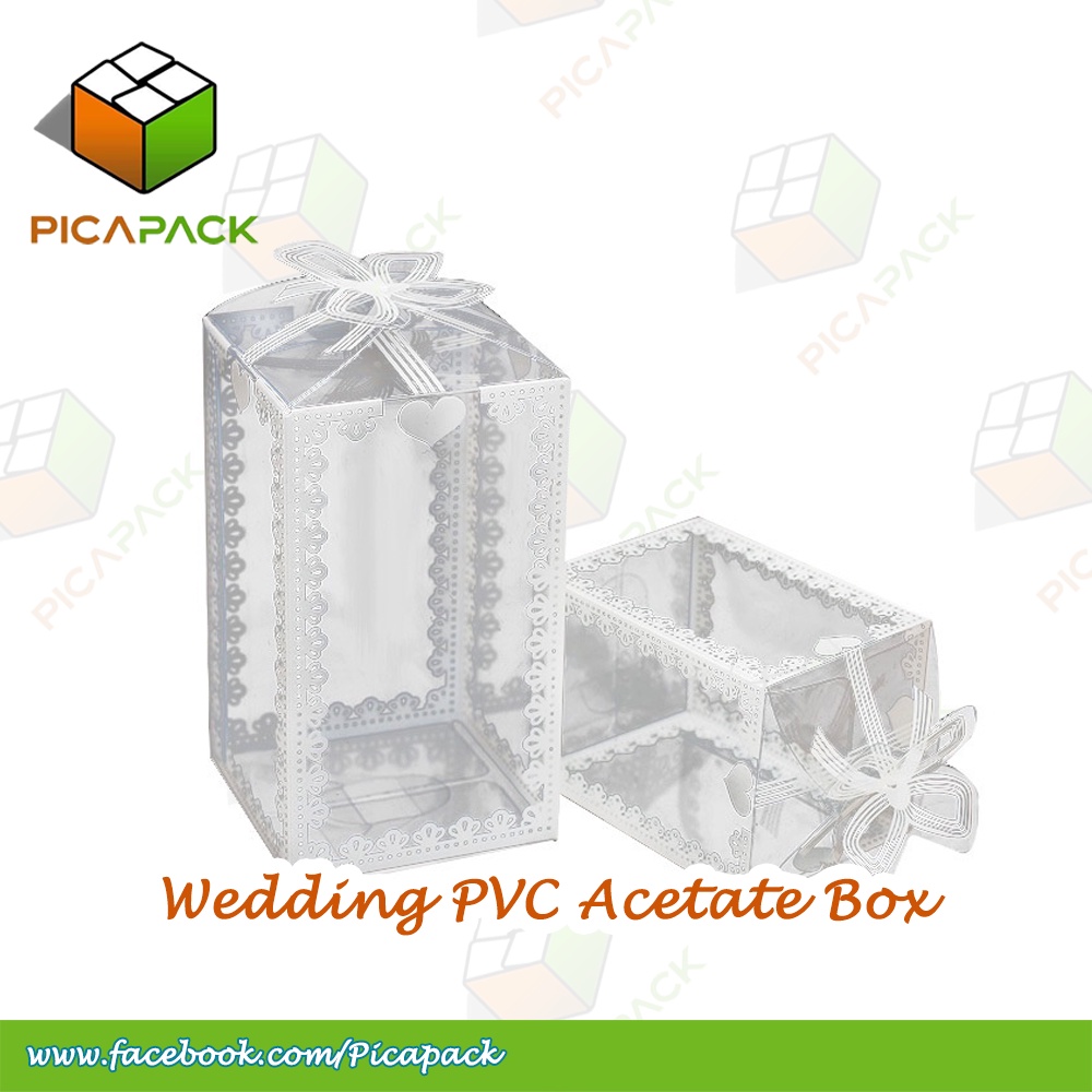 10pcs Wedding PVC Acetate Box Frosted PVC Printed Souvenir Box Gift DIY ...