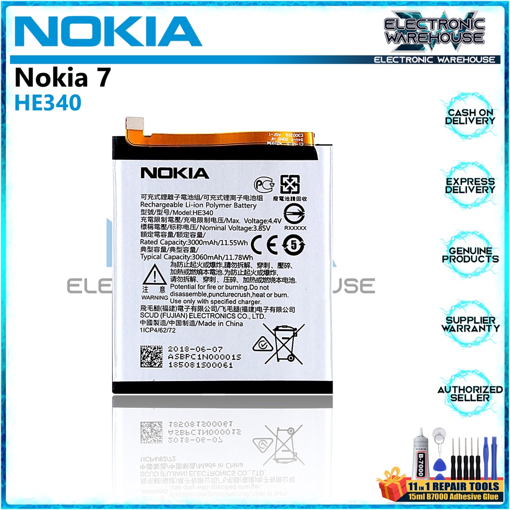 Battery for Nokia 7 Model HE340 | Shopee Philippines