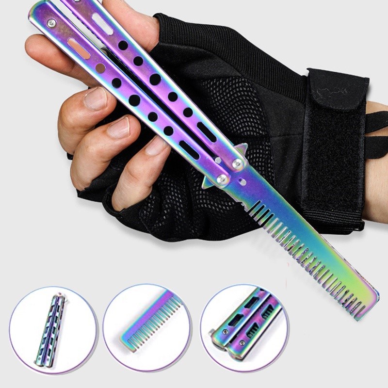 Butterfly Practice Combs Foldable Butterfly Comb Stainless Metal Shape ...