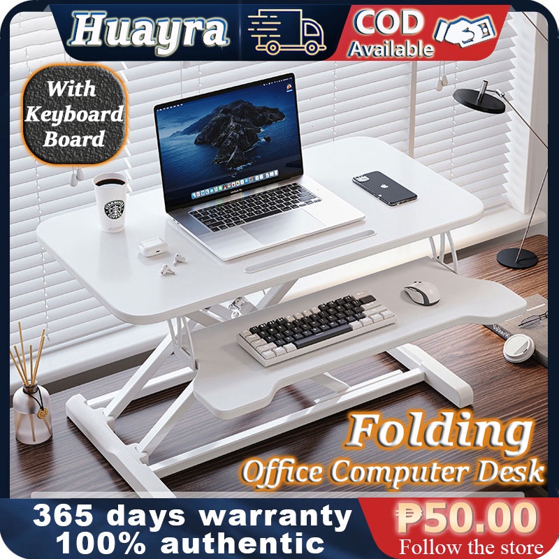 Height-adjustable Standing Desk Converter with Keyboard Tray | Shopee ...