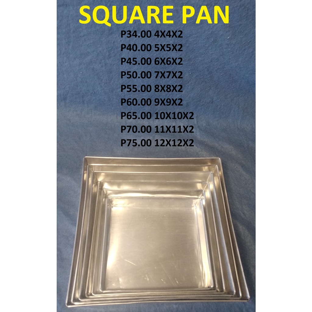 Square Pan / Brownie molder / Square Tray Aluminum Molder | Shopee ...