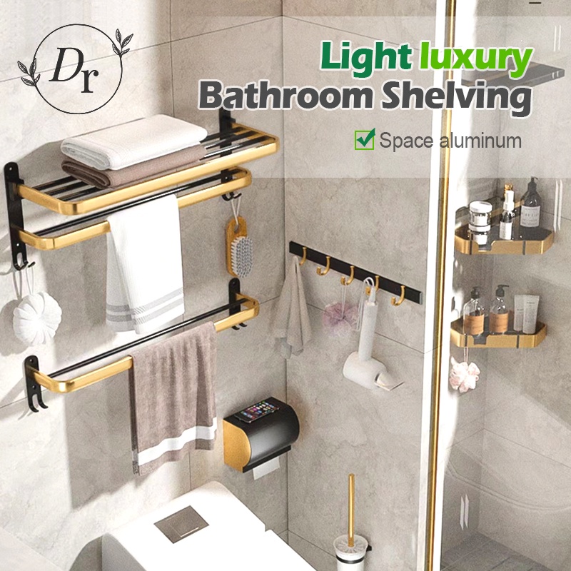 【DR】 Bathroom storage bathroom rack towel rack toilet rack wall-mounted ...