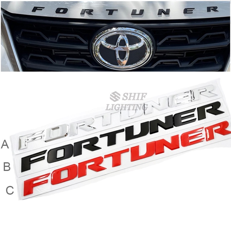 1 x ABS FORTUNER Letter Car Auto Front Hood Emblem Sticker For TOYOTA ...