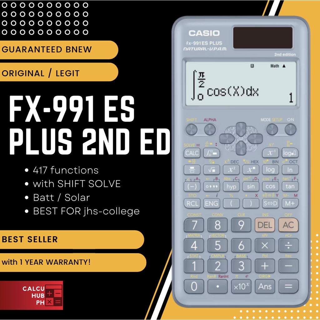 CASIO FX991ES PLUS 2ND EDITION SCIENTIFIC CALCULATOR BLUE original 1 yr ...