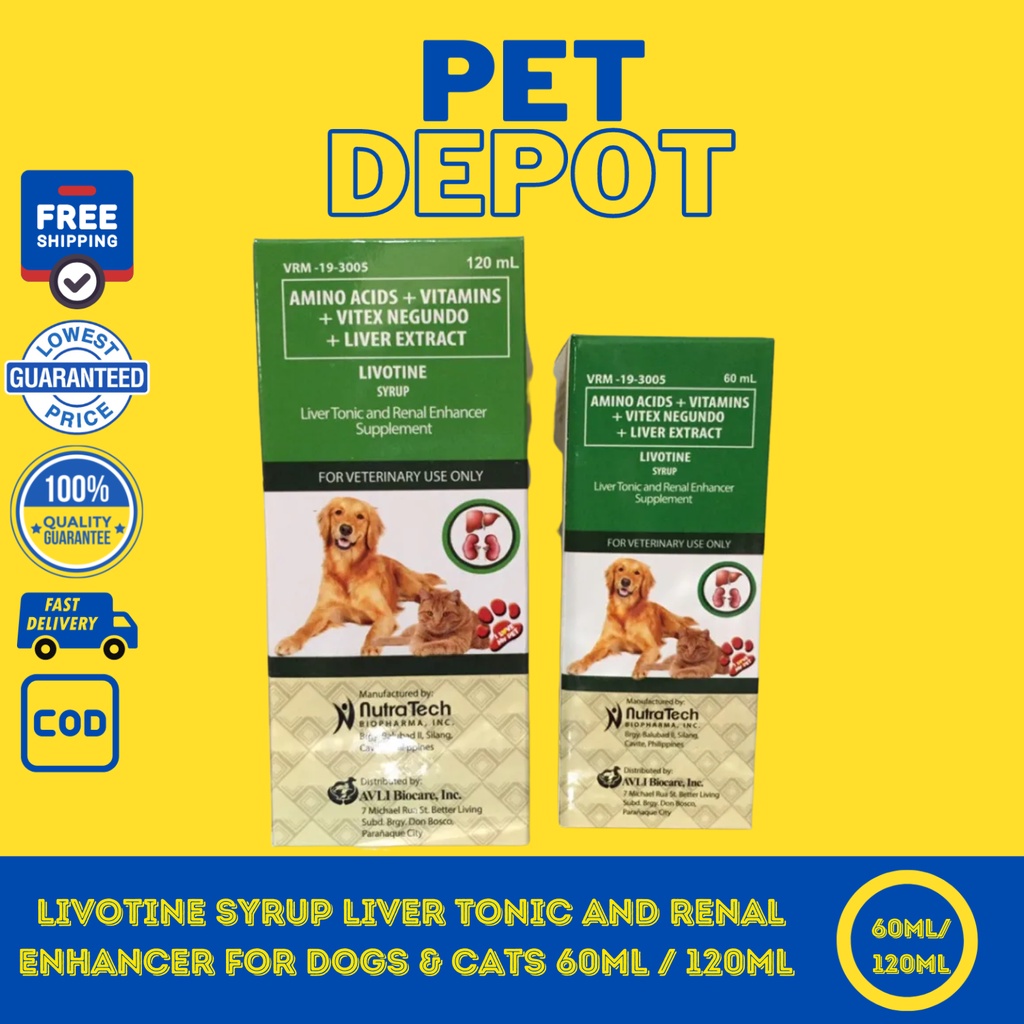 Livotine Syrup Liver Tonic and Renal Enhancer for Dogs & Cats 60ml ...