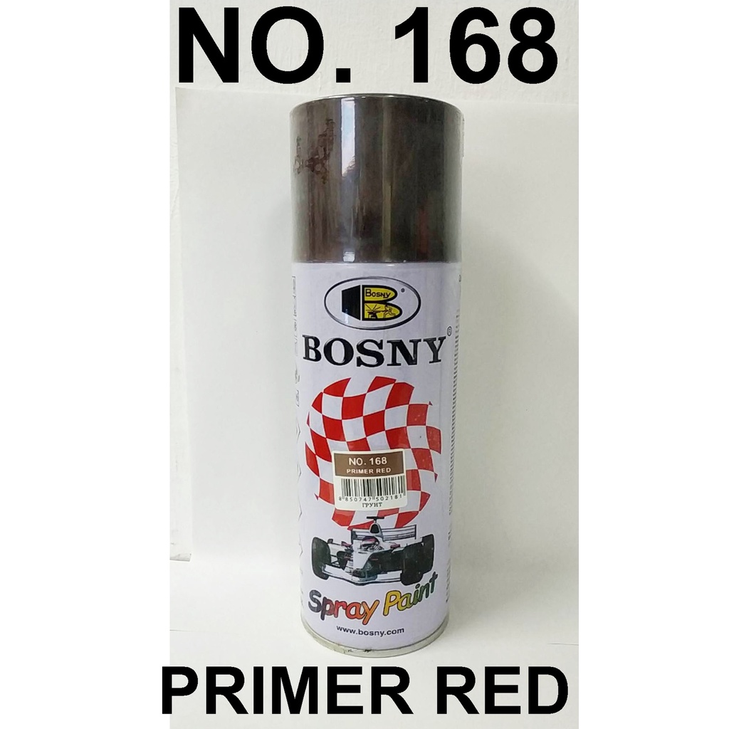 BOSNY SPRAY PAINT NO. 168 PRIMER RED ( 300 GRAMS PER CAN ) QUICK DRYING ...