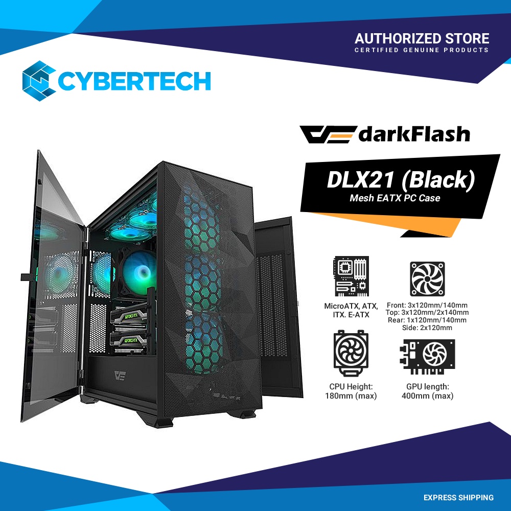 DarkFlash DLX21 Mesh EATX PC Case | Shopee Philippines