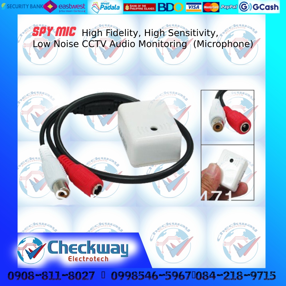 SPY MIC High Fidelity CCTV Audio Monitoring - High Sensitivity, Low ...