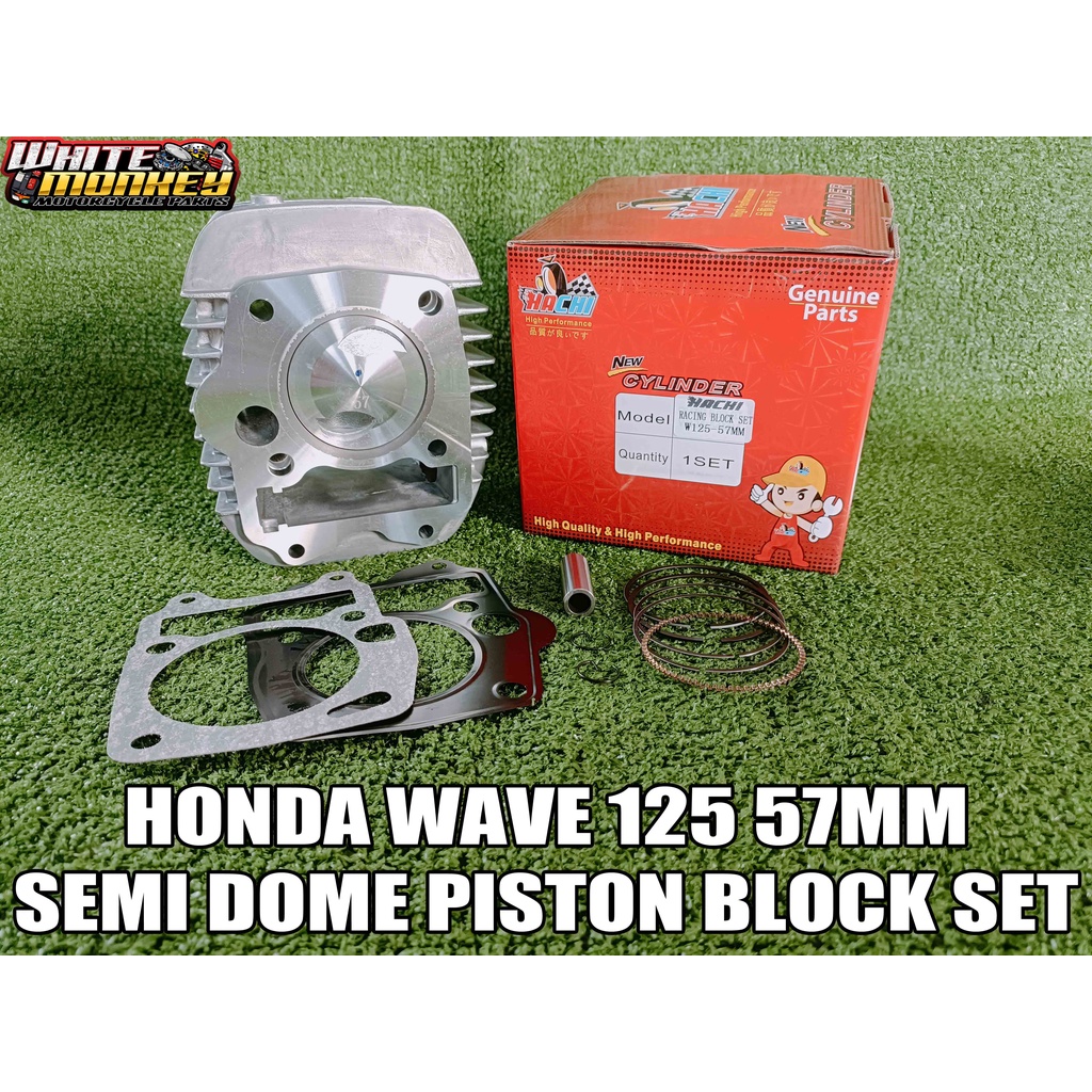 HACHI HONDA WAVE 125 57MM SEMI DOME PISTON BLOCK SET | Shopee Philippines