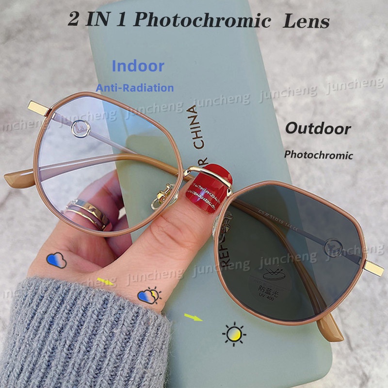 Photochromic Anti Radiation Eyeglass Shades For Woman Man Transition ...