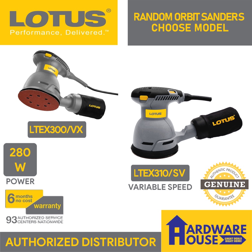 ORIGINAL LOTUS Random Orbit Sander 5" For Wood Orbital Sanding Velcro ...