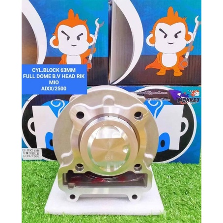 RM Cylinder Block 63mm Full Dome Steel Bore/C.B RIK Big Valve Mio ...