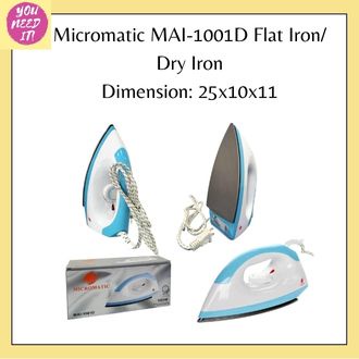 Micromatic MAI-1001D flat iron / Dry Iron/ Plansta/ NOn- Stick Flat ...