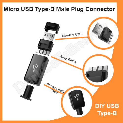 1Pcs Micro USB Type-B or Type-C Male Plug Connector Kit DIY USB Cord ...