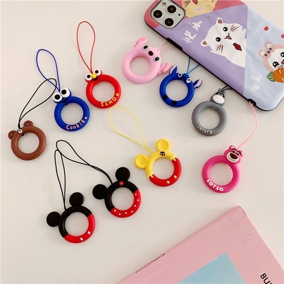 Cartoon Silicone phone Lanyard/hanging rope /wrist strap keychain USB ...