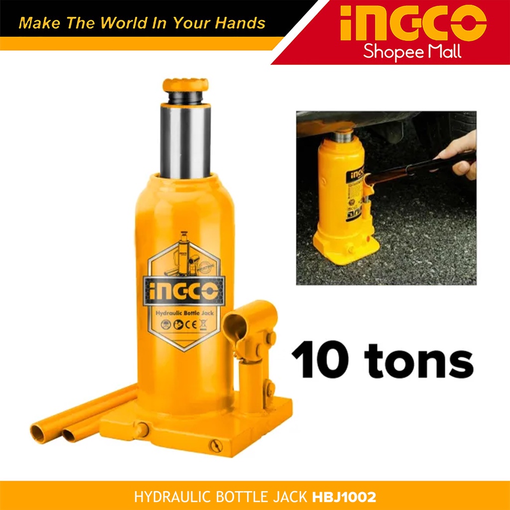 Ingco 10tons Hydraulic Bottle Jack HBJ1002 IHT | Shopee Philippines