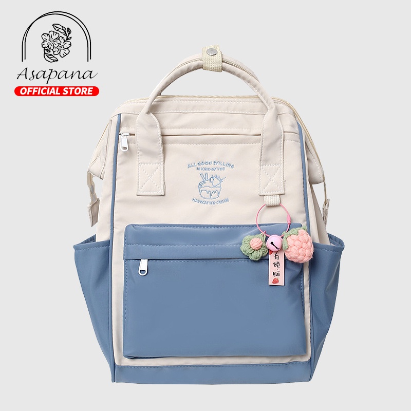 Original Korean backpack Women Makaron color school bag Large capacity ...