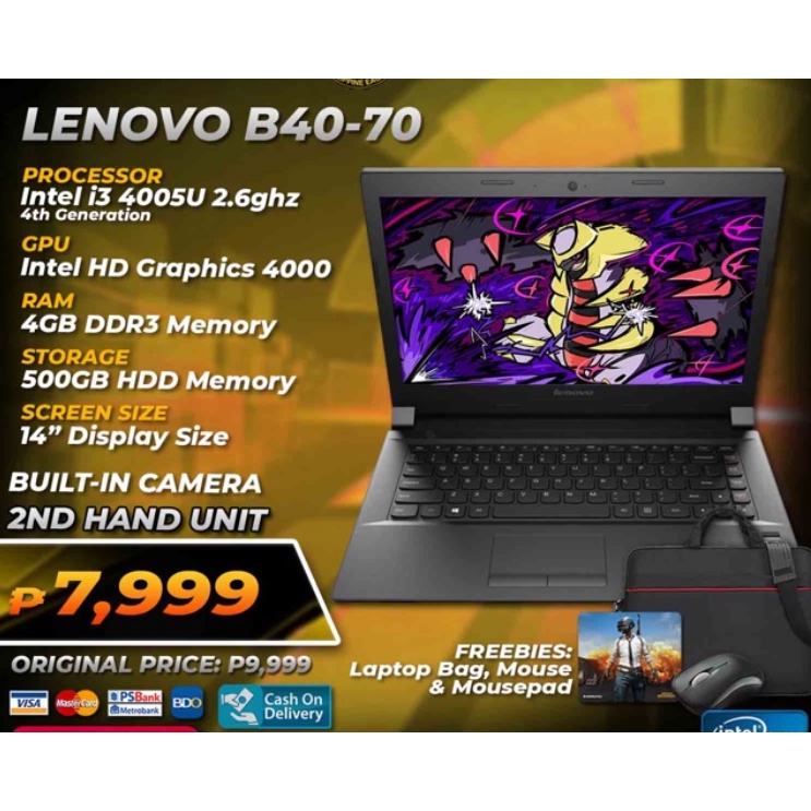 Laptop LENOVO B40-70 Intel Core i3 4005U 2.6ghz 4gb 500gb SSD (4th ...