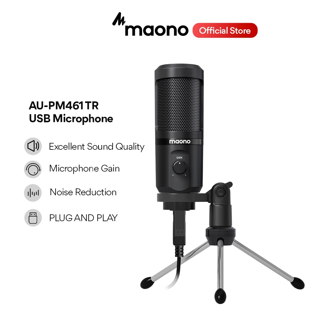 Maono AU-PM461TR/PM461S/PM461TR RGB USB Microphone PC Mic Condenser Mic ...