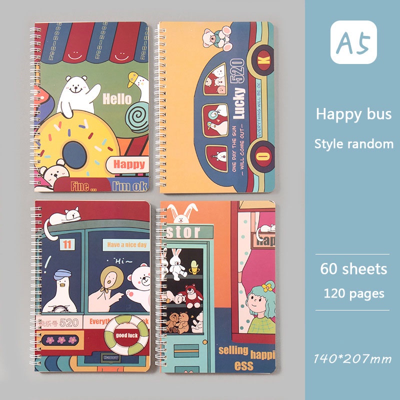 A5 Notebook Cartoon Cute Primary School Horizontal Notebook Thickened ...