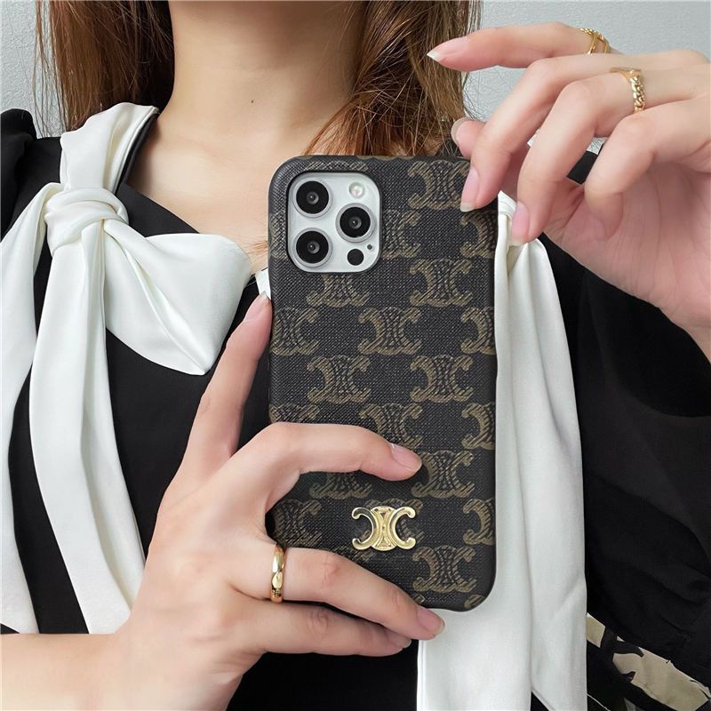 Gucci Presbyopic Celine Apple 12 Phone Case 11Promax Three-Edge Leather ...