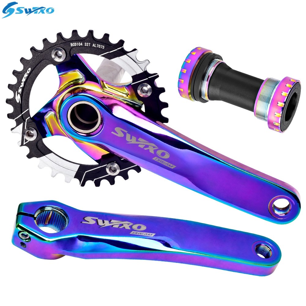 SWTXO Bike Crankset Mountain Bike Crankset Hollow Crankset 170mm MTB ...
