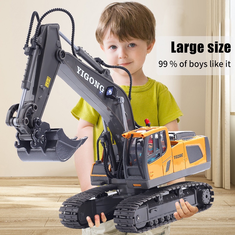 Alloy Excavator Remote Control Car Rechargeable Toys Dump Truck Crane 2 ...