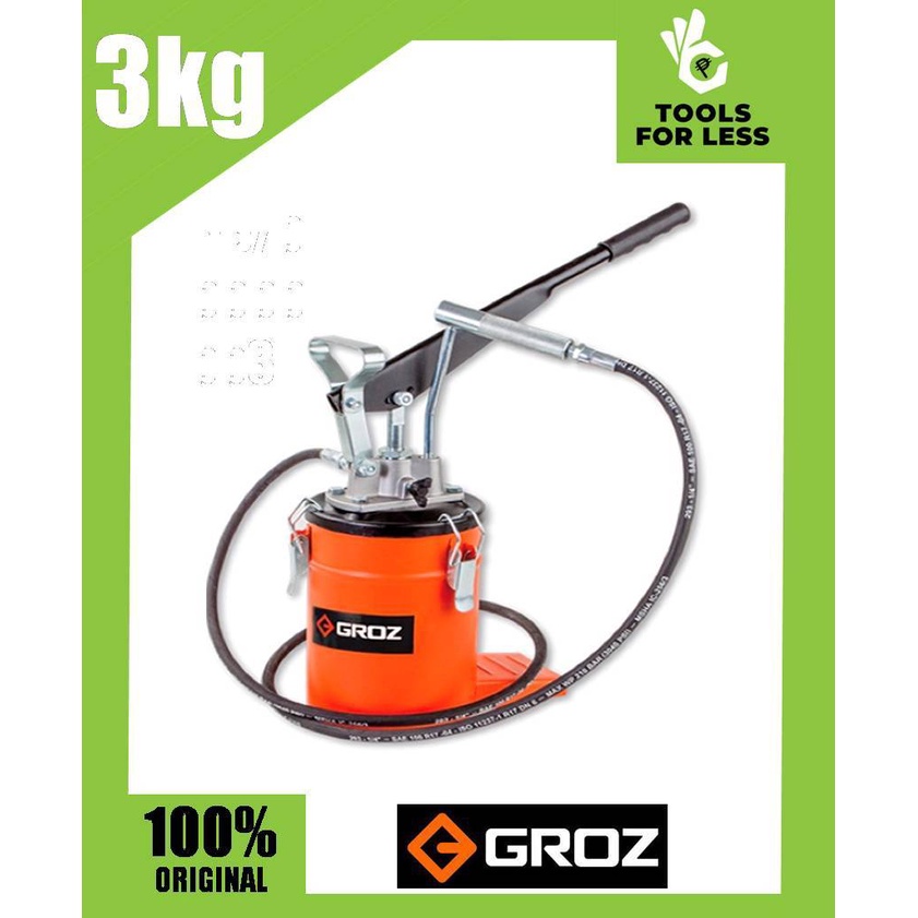 Groz Grease Pump 3kg. Bucket Capacity VGP/3A/RF | Shopee Philippines