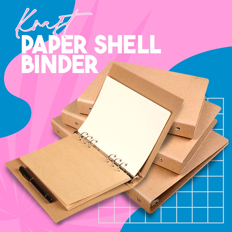 Kraft Paper Shell 6 Holes Binder A6 / 4 Holes Binder A4 | Shopee ...