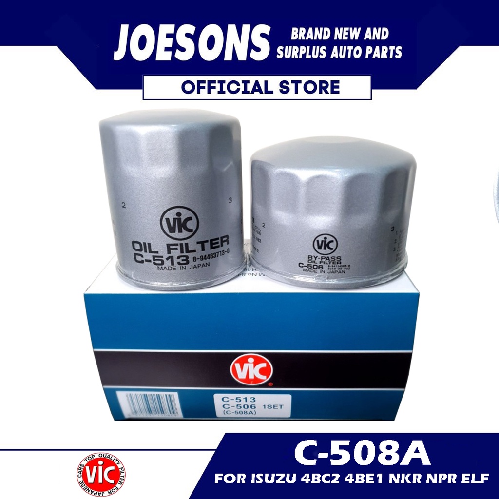 C-508A (SET) OIL FILTER FOR ISUZU 4BC2 4BE1 NKR NPR ELF (VIC) | Shopee ...