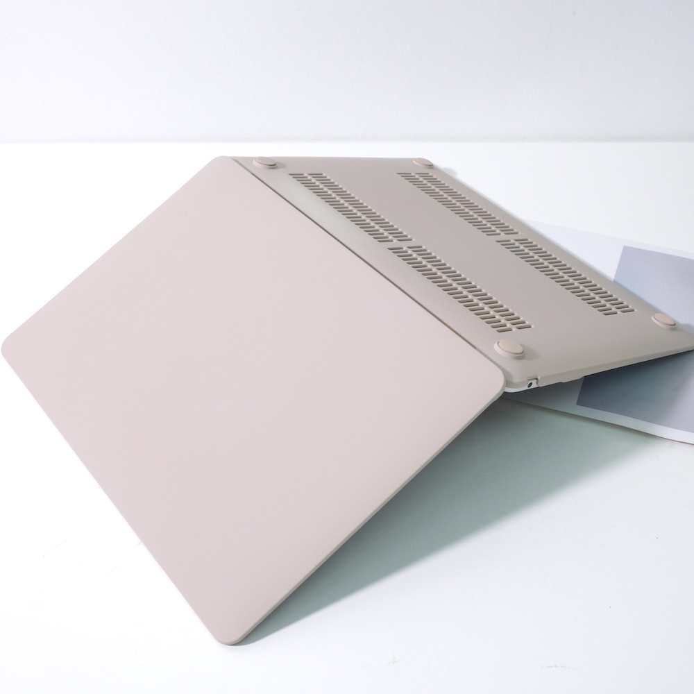 【Logo Cut Out】Cream Color Case For Macbook Air 13 14" M4 M2 M3 M1 Pro16 ...