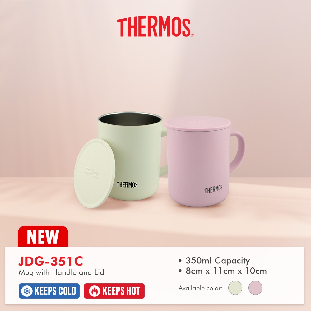 Thermos® Cup JDG-351C Mug with Handle and Lid 350ml | Shopee Philippines
