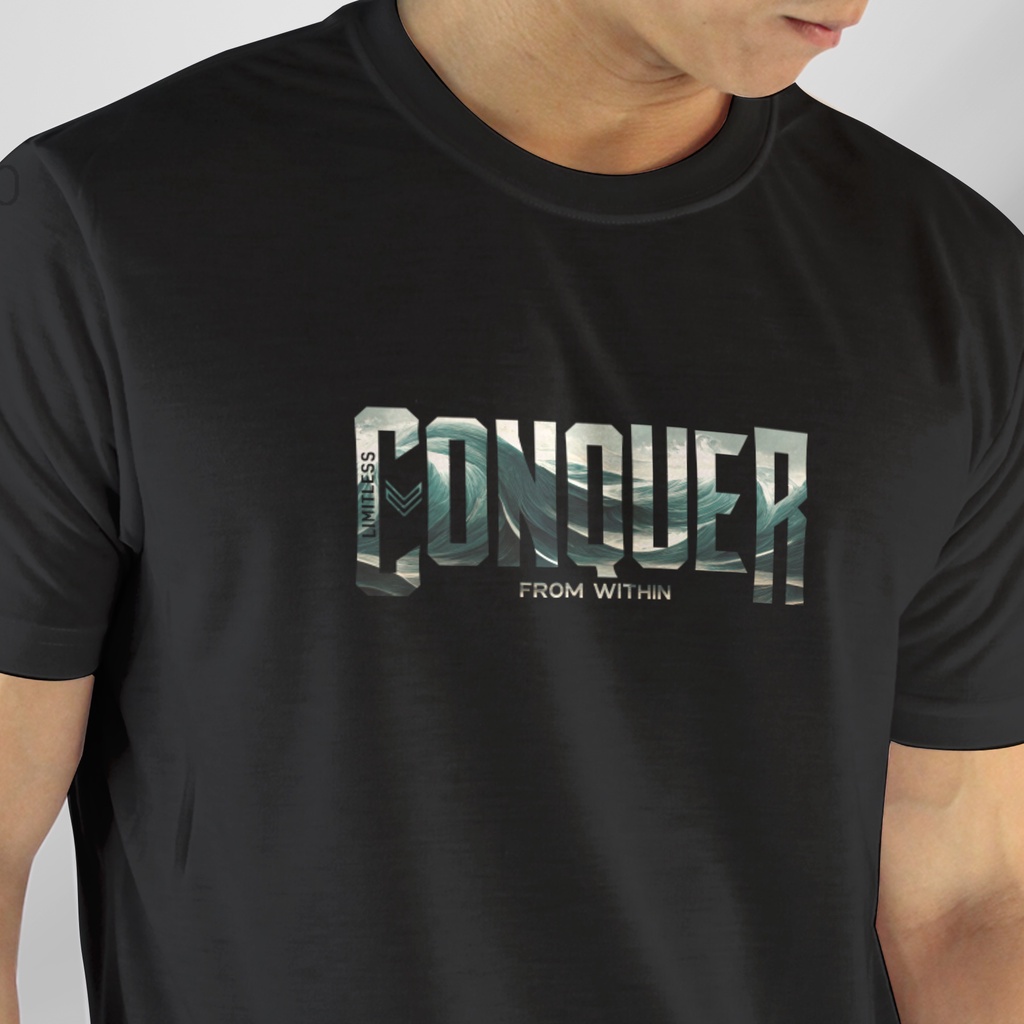 CONQUER SpunTex Shirt Men's Casual Comfort Tee for Everyday Wear, Light Gym Workout by Limitless ...