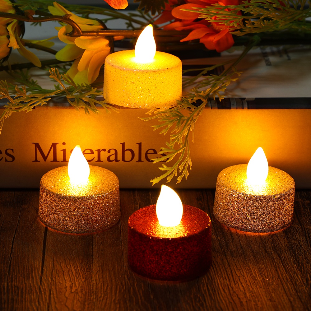 Romantic Flameless Flickering Smokeless Decorative Candle Lamp Battery ...