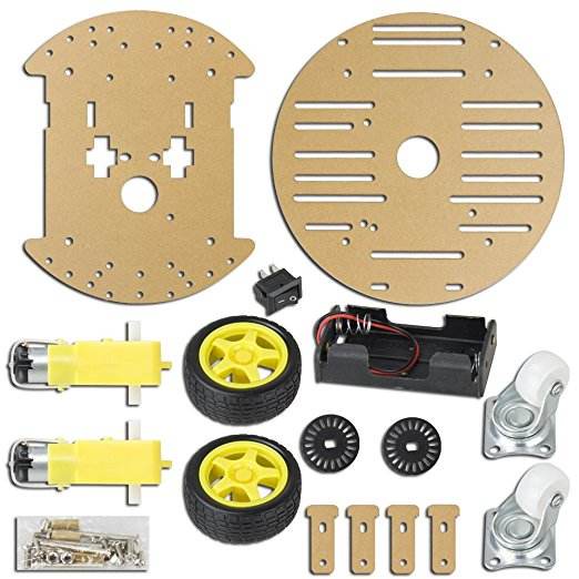 LAFVIN DIY Robot Smart Car Chassis Kit, 2 Wheels and and Battery Box ...