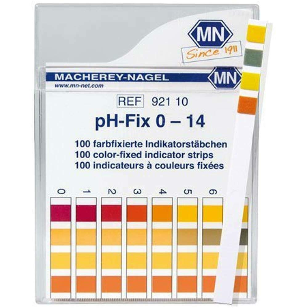 Macherey-Nagel Germany Non-Bleed pH Paper Test Strips 0-14, 100 strips ...