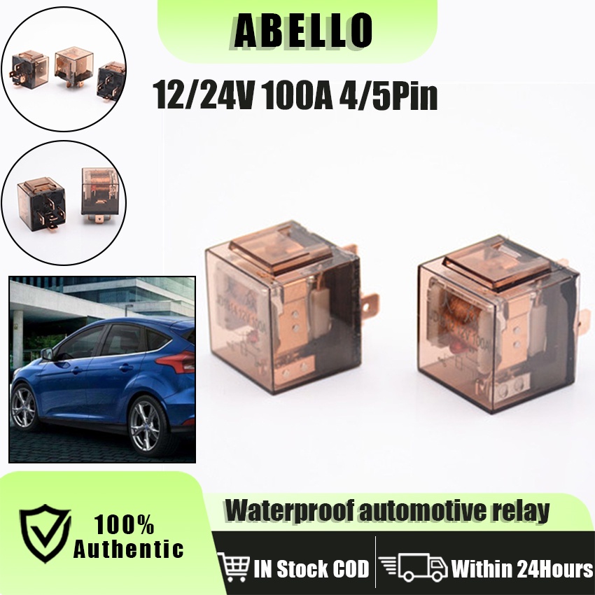 100A Automotive Relay DC 12V / 24V 4-5Pin Plug Waterproof Heavy Duty ...
