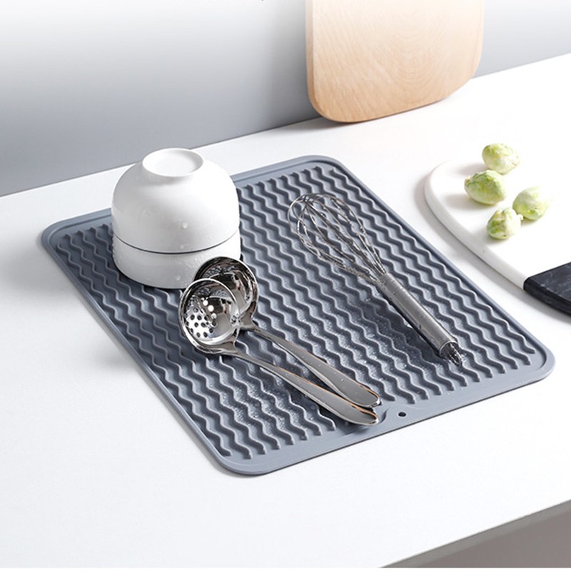 BHM Foldable Silicone Dish Draining Mat Drainer Kitchen Wash Up Tray ...