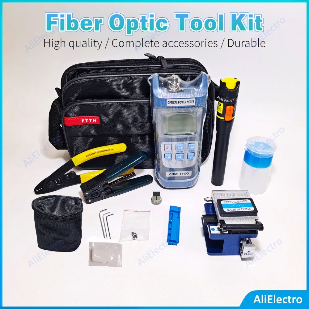 Optical Fiber Tool Kit with FC-6S Fiber Cleaver -70~ 10dBm Optical ...