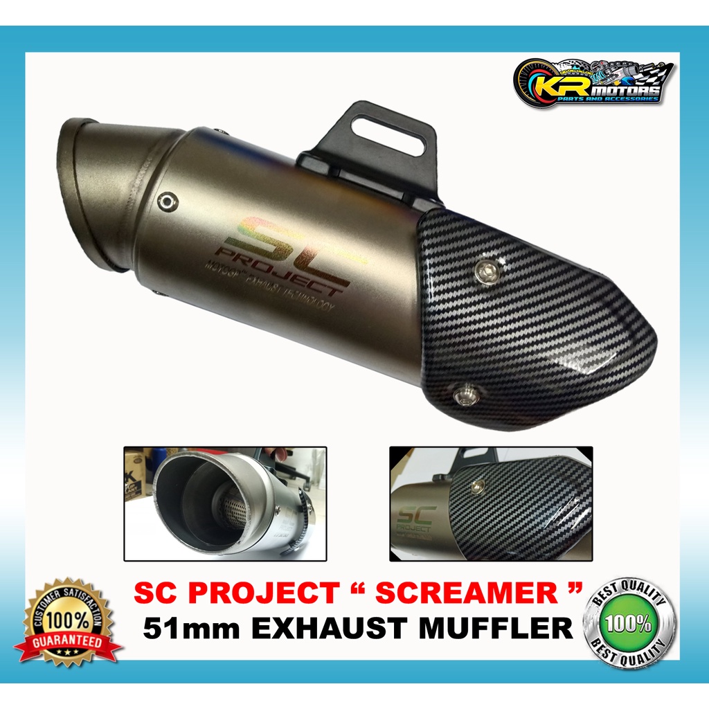 SC Project Screamer Exhaust Muffler Pipe 51mm Cannister Universal for ...