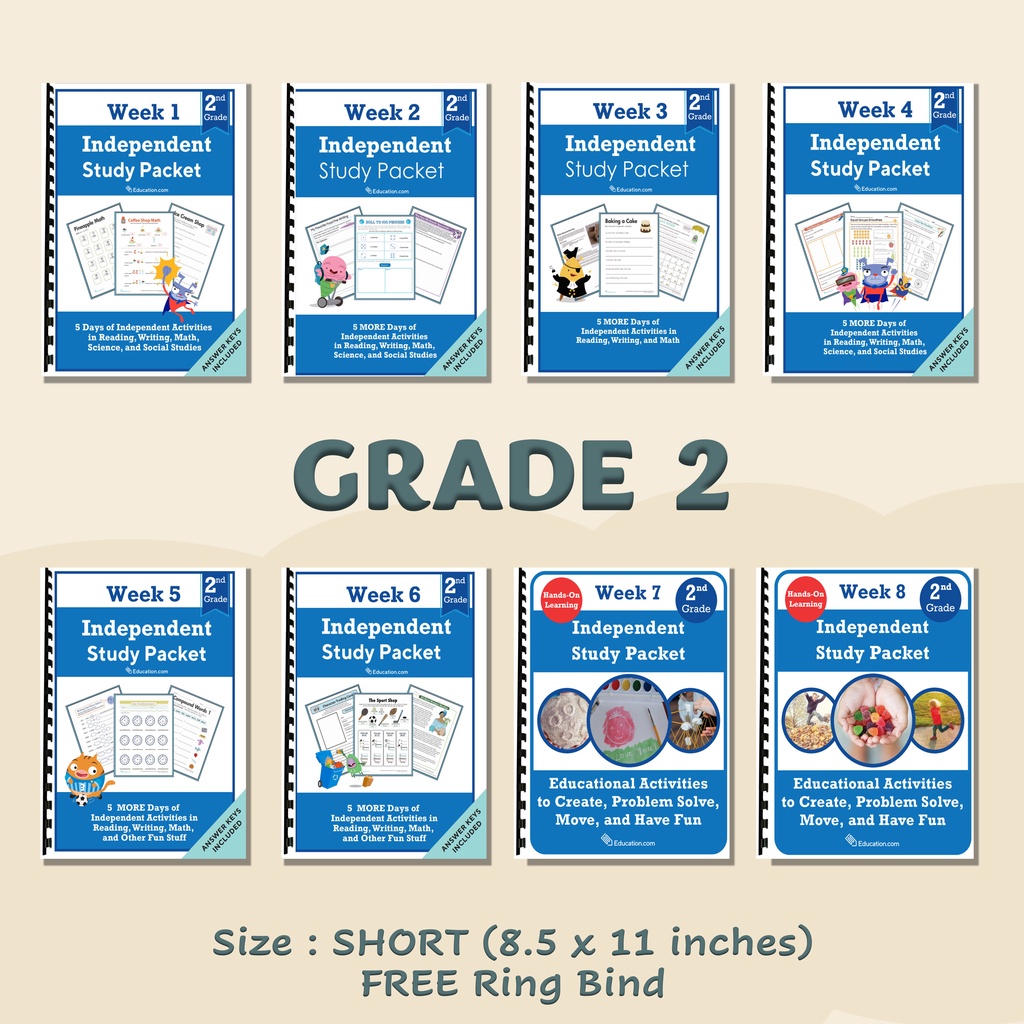 GRADE 2 Independent Study Packet (Worksheets / Workbooks) | Shopee ...