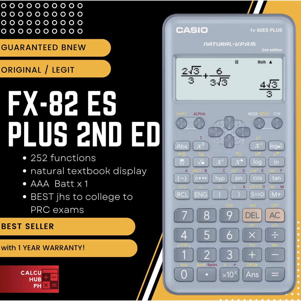 CASIO FX82ESPLUS 2ND EDITION BLUE SCIENTIFIC CALCULATOR | Shopee ...